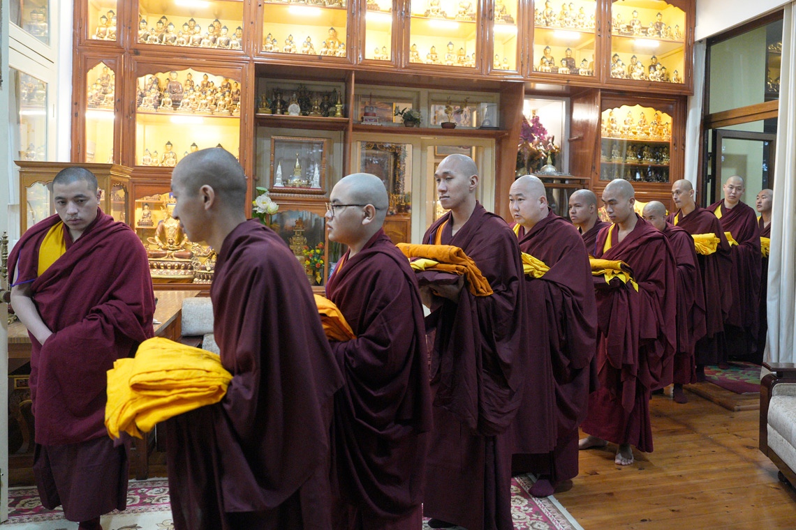 First Day of Fully Ordained Monk Ordination in… | The 14th Dalai Lama